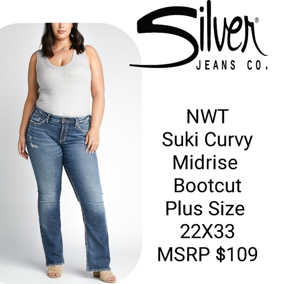 Silver Jeans | Jeans | Nwt Suki Mid Rise Bootcut Plus Size 22x33 Jeans ...